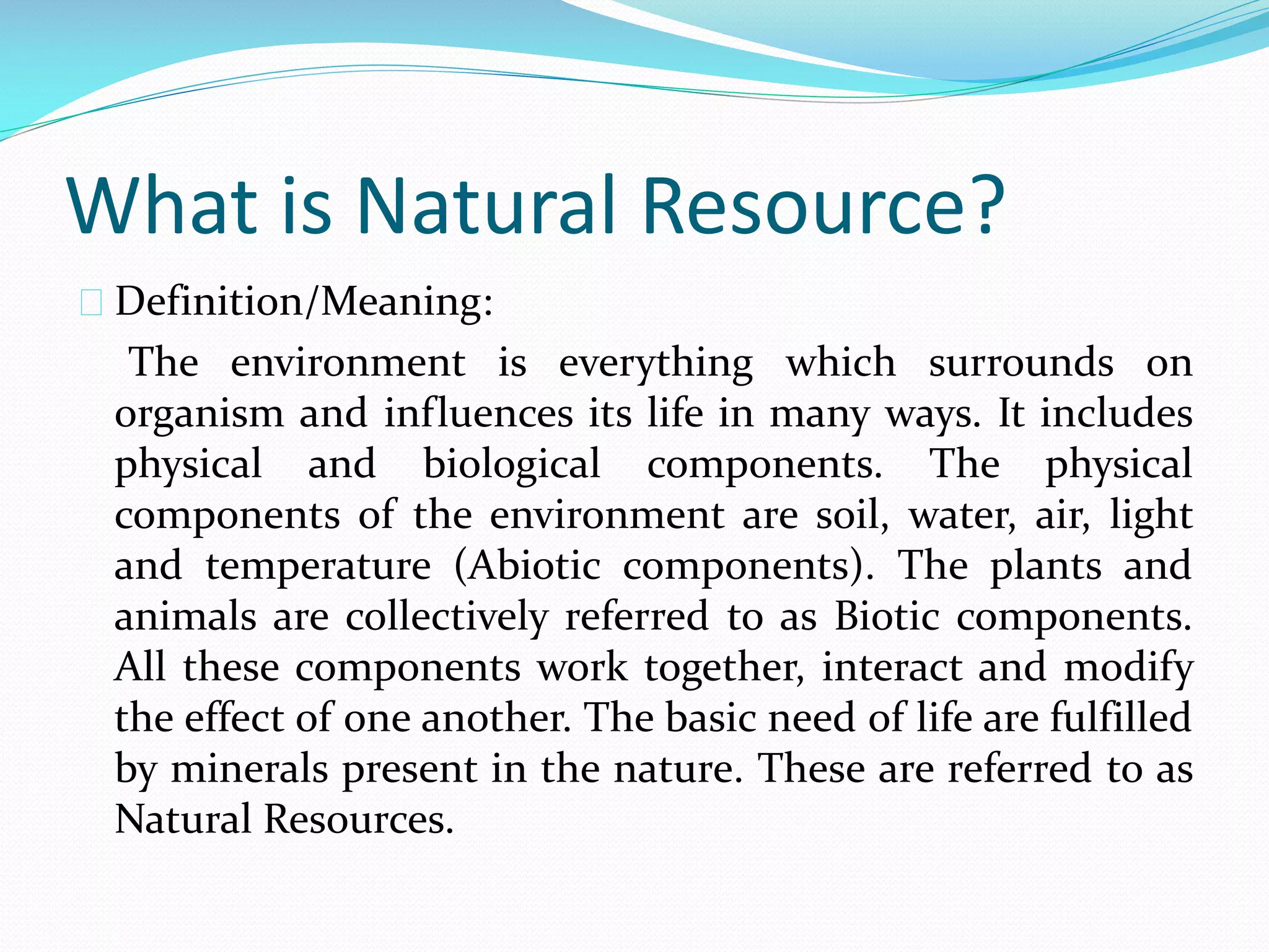 Natural resources environmental studies chapter 2 | PDF