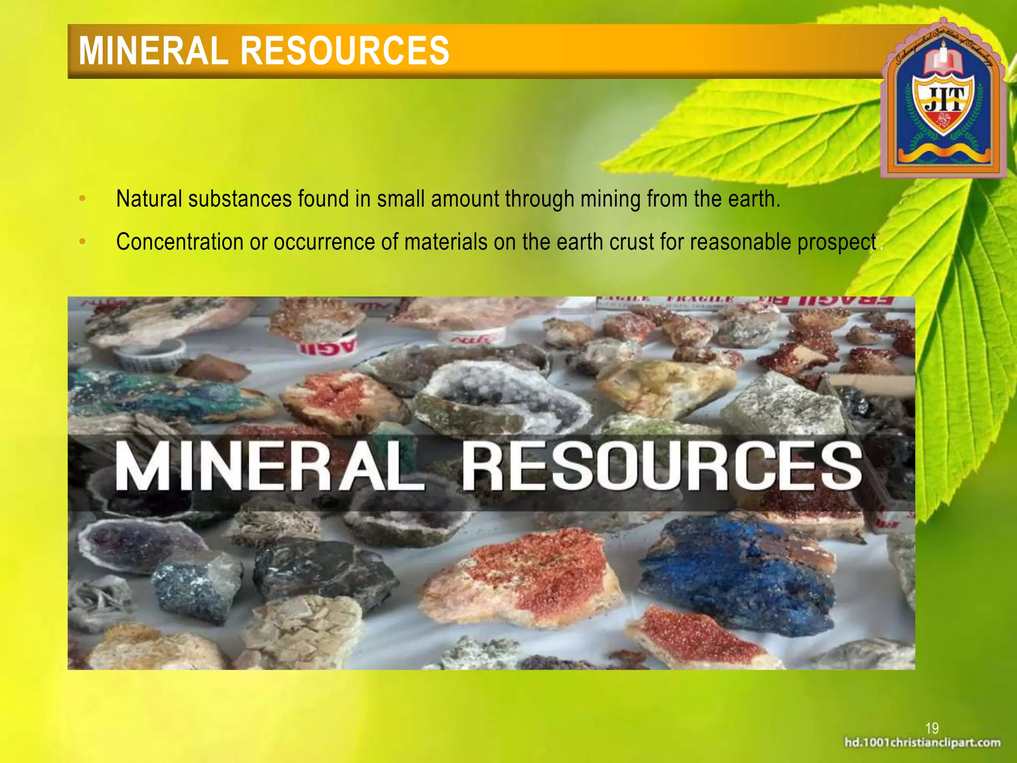 Natural resources types and its uses. | PPTX