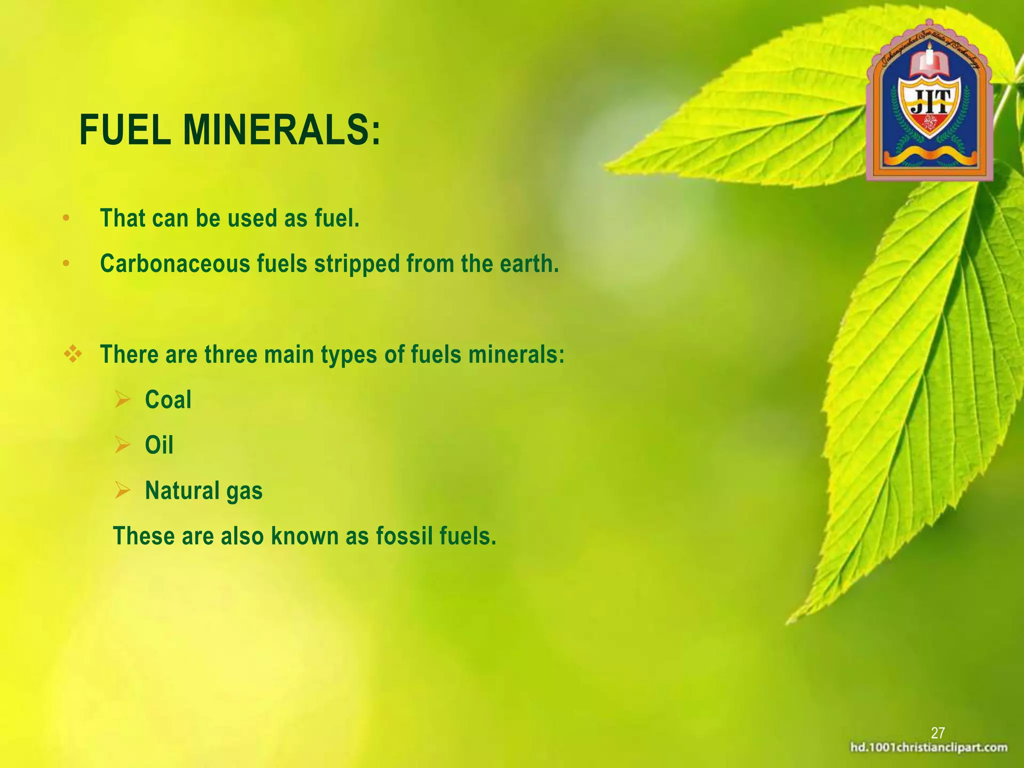 Natural resources types and its uses. | PPTX