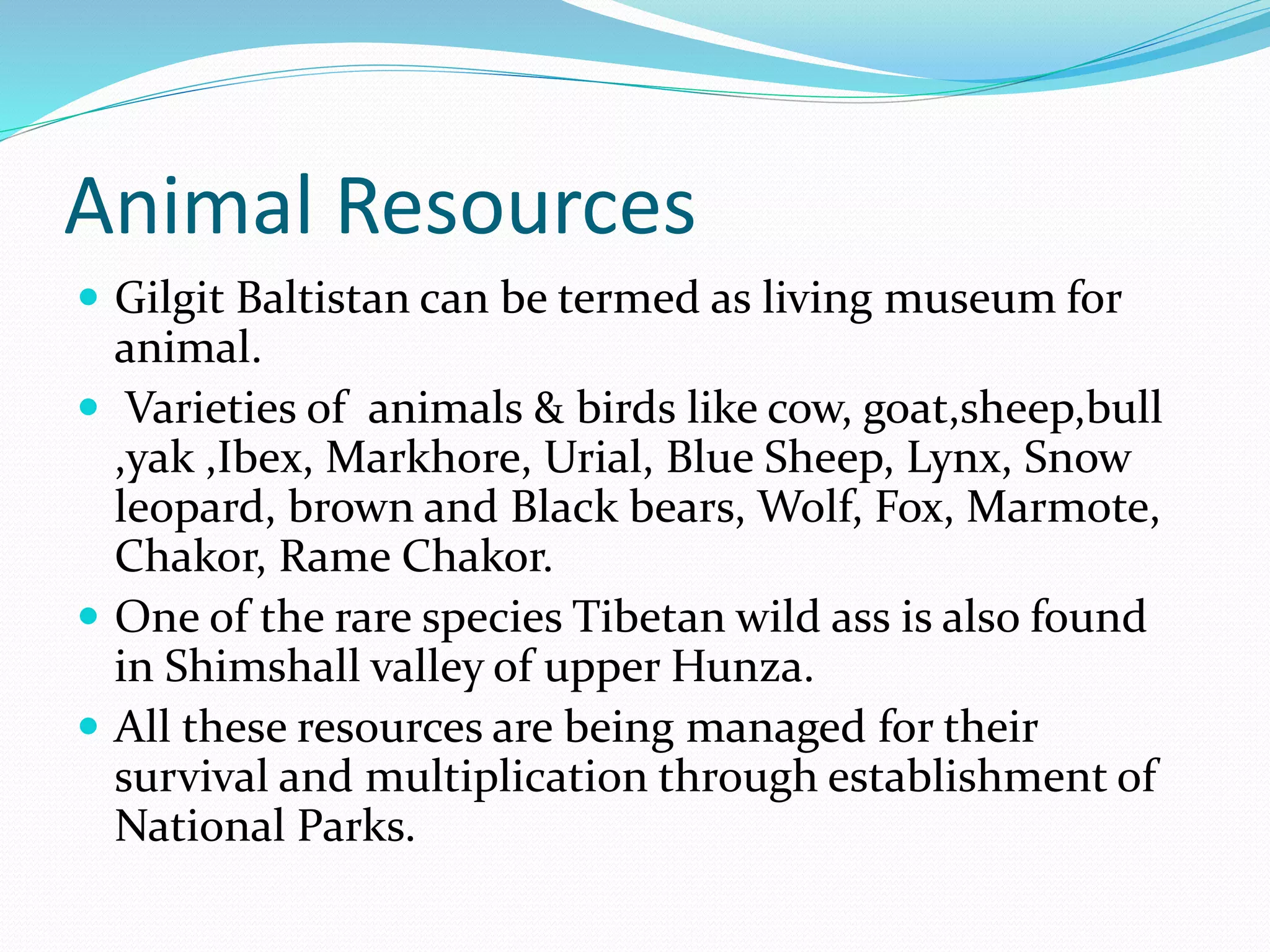 Natural resources of gilgit baltistan | PPTX
