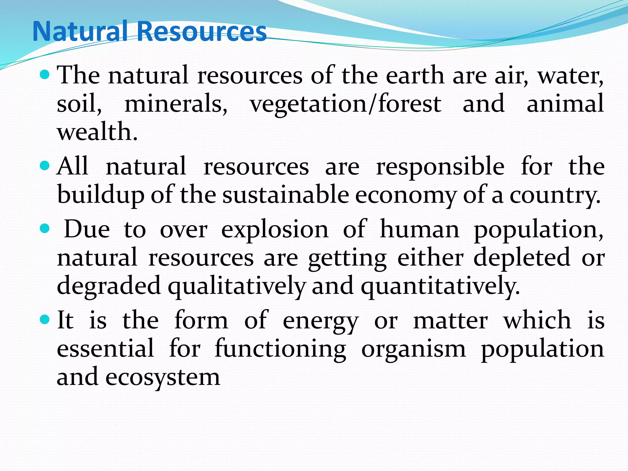 Natural Resourses (Environmental Science) | PPTX