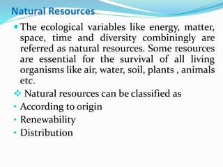 Natural Resourses (Environmental Science) | PPTX