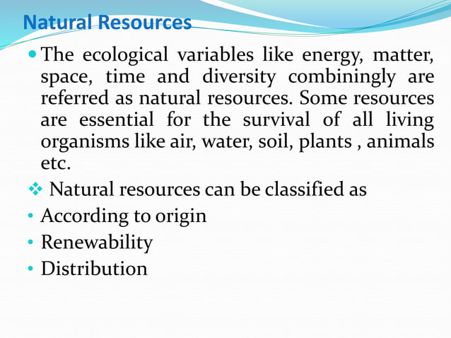 Natural Resourses (Environmental Science) | PPTX