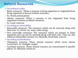 Natural Resourses (Environmental Science) | PPTX