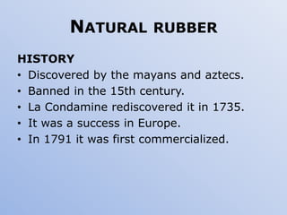 Natural rubber, synthetic rubber and neoprene rubber | PPTX