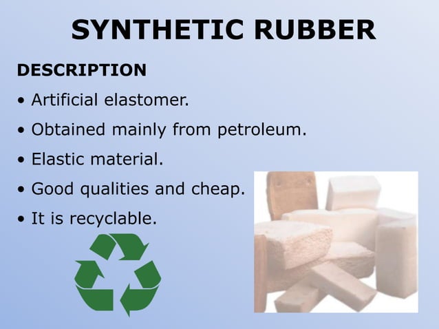 Natural rubber, synthetic rubber and neoprene rubber | PPTX | Chemistry | Science
