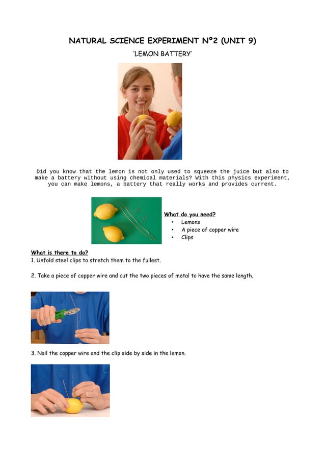 Natural science experiment 2 u9 | PDF