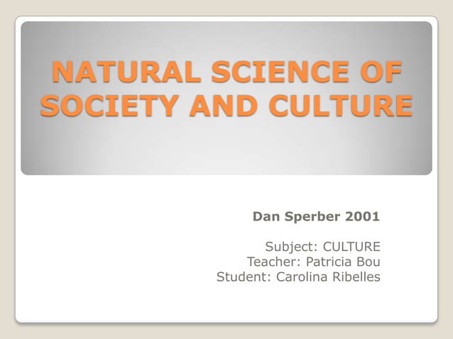 Natural Science Of Society And Culture | PPT