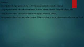 The Spheres of the earth | PPTX