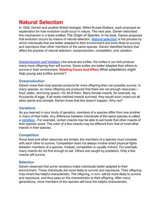 Natural selection | DOCX