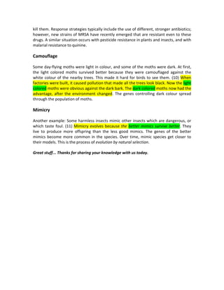 Natural selection script and answer key | PDF