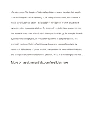 Natural selection by charles darwin sample paper - essay | PDF