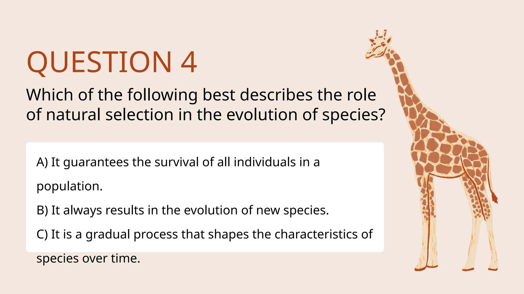 Natural Selection Science Quiz Presentation in Red Orange Hand Drawn ...