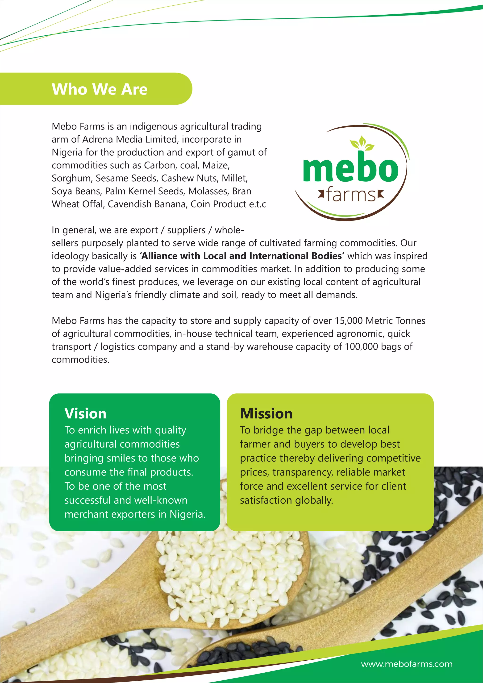 Natural sesame seed specifications mebo farms | PDF