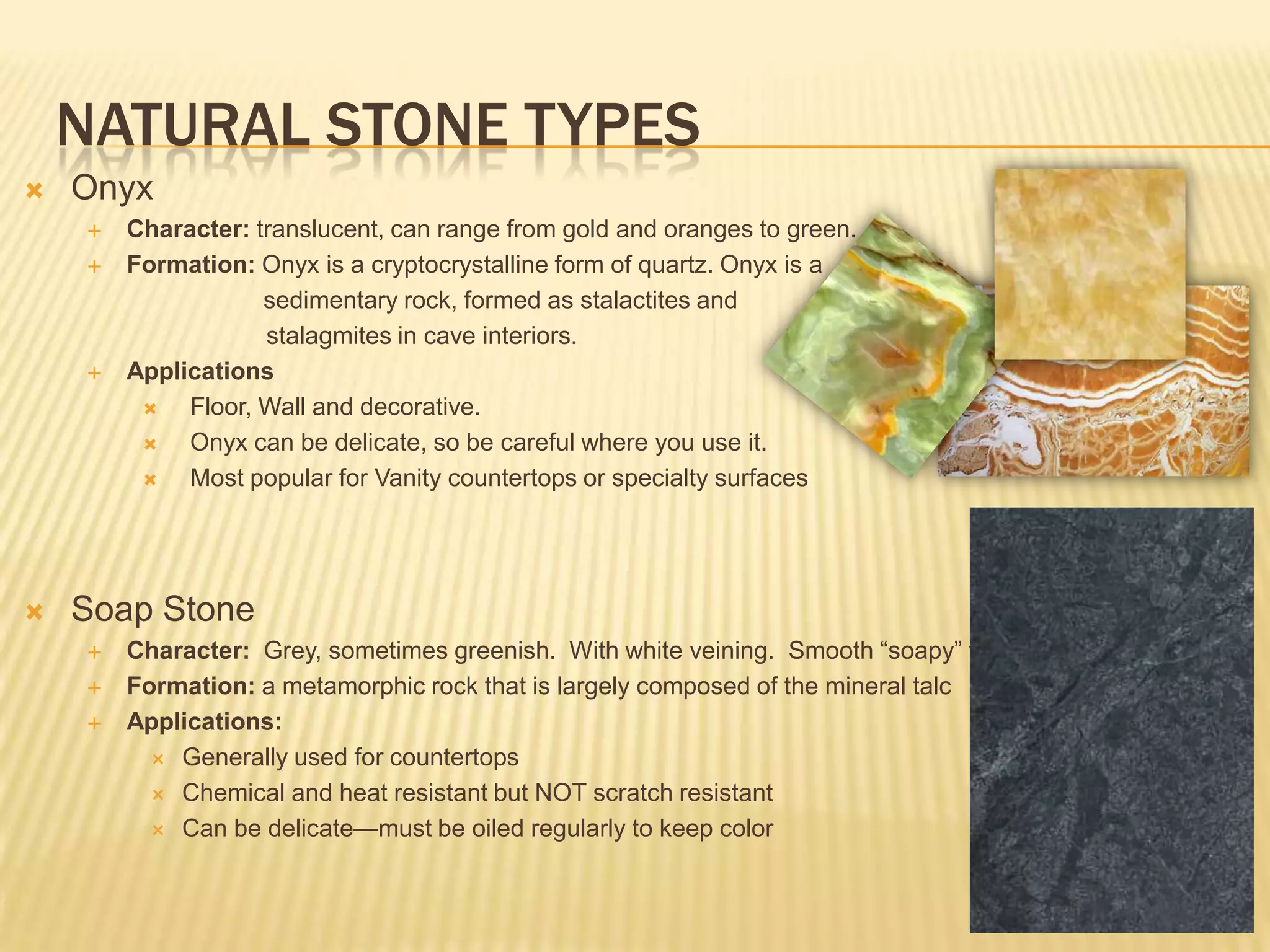Natural Stone Application for Interiors | PPTX