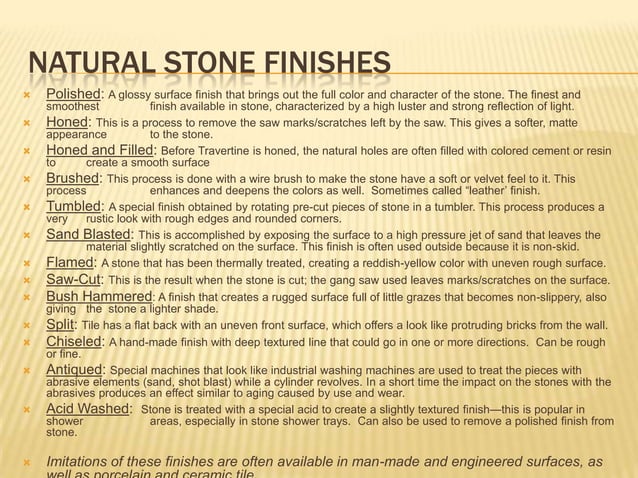 Natural Stone Application for Interiors | PPTX