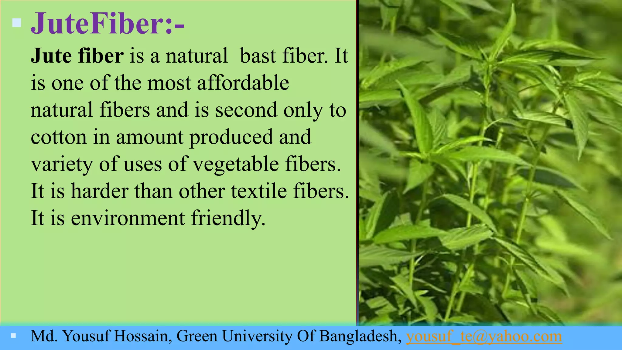 Natural textile fibers (Cotton, Jute, Silk, Wool) | PDF