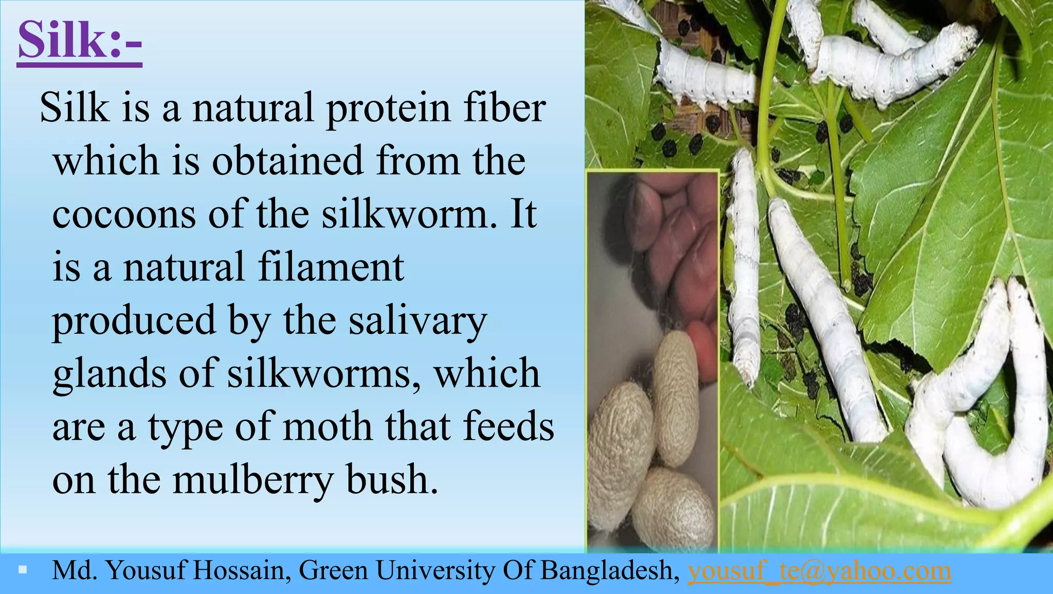 Natural textile fibers (Cotton, Jute, Silk, Wool) | PDF