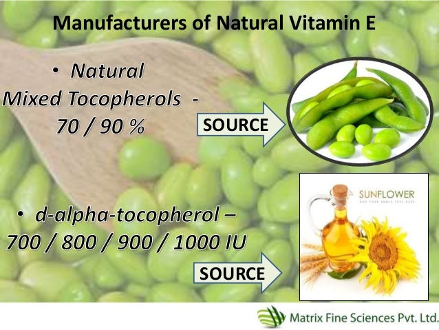 Natural tocopherol food