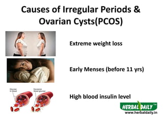 Natural treatment for irregular periods,overian cysts & pcos | PPTX