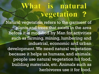 Natural vegetation and wildlife | PPT