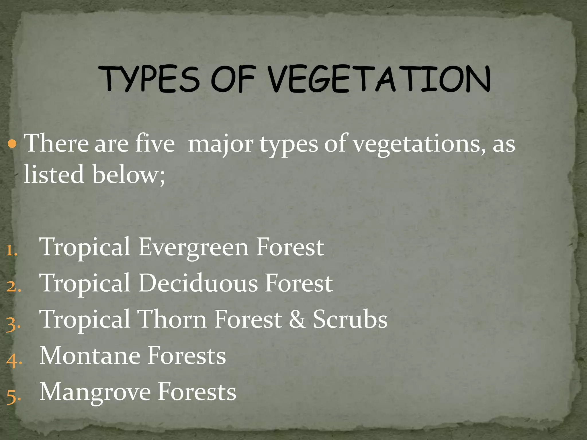 Natural vegetation & wildlife | PPT