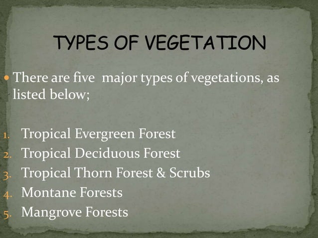 Natural vegetation & wildlife | PPT