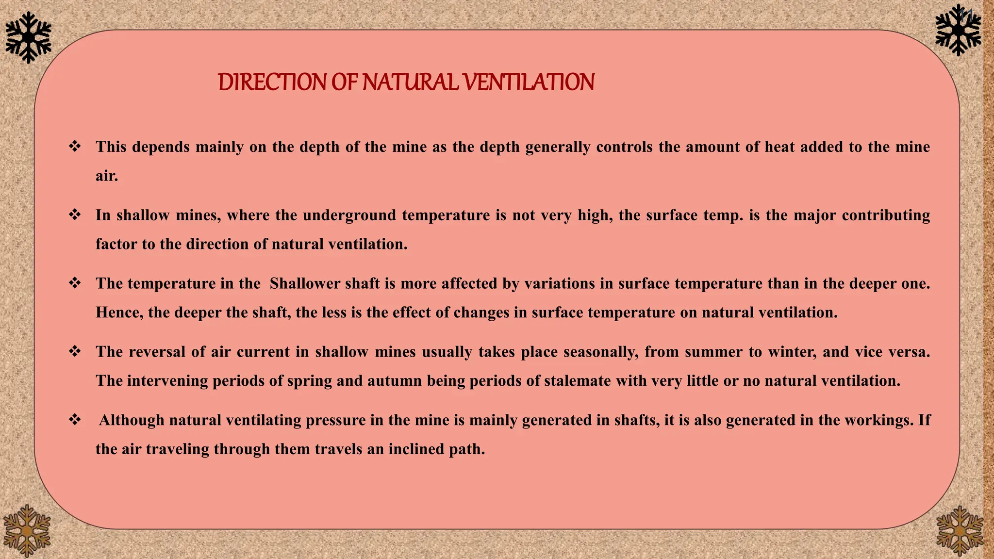 Natural Ventilation.pptx Mine ventilation | PPTX