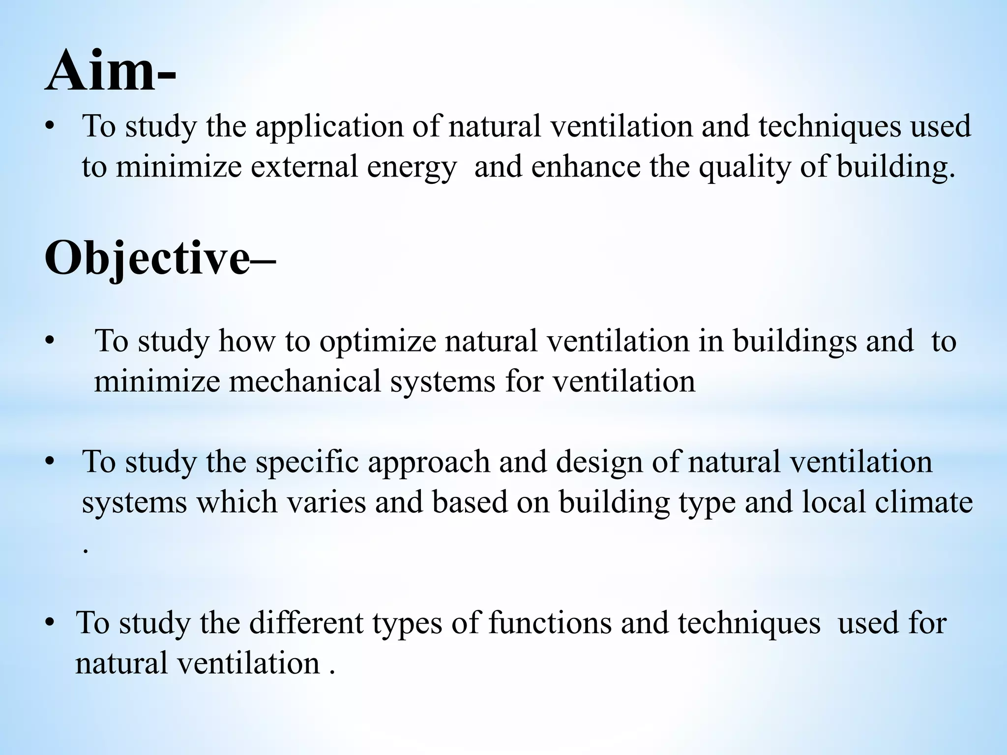 Natural ventilation for Building Artitechture | PPTX