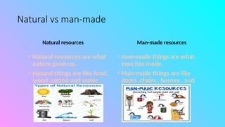 Natural vs man made difference items like natural | PPT