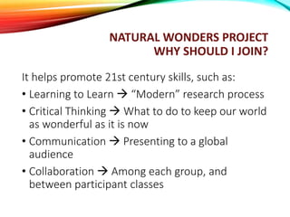 Natural Wonders Project | PPTX | Technology & Computing