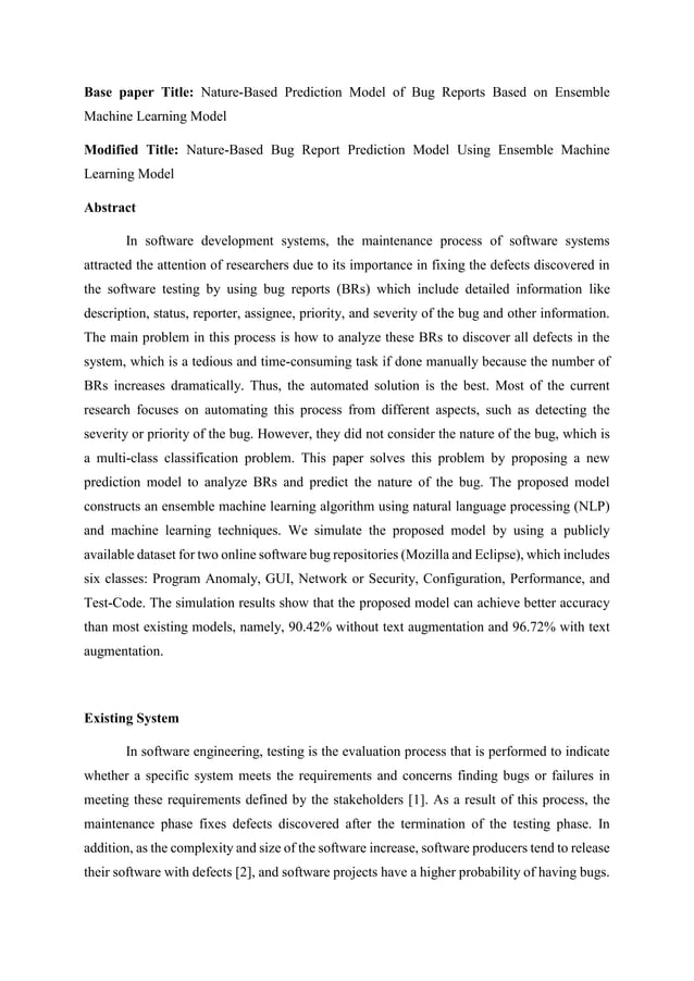 Nature-Based Prediction Model of Bug Reports Based on Ensemble Machine Learning Model.docx