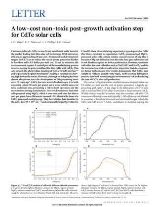 A low-cost non-toxic post-growth activation step for CdTe solar cells | PDF