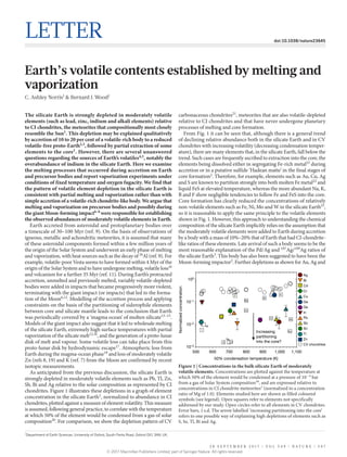 Earth’s volatile contents established by melting and vaporization | PDF