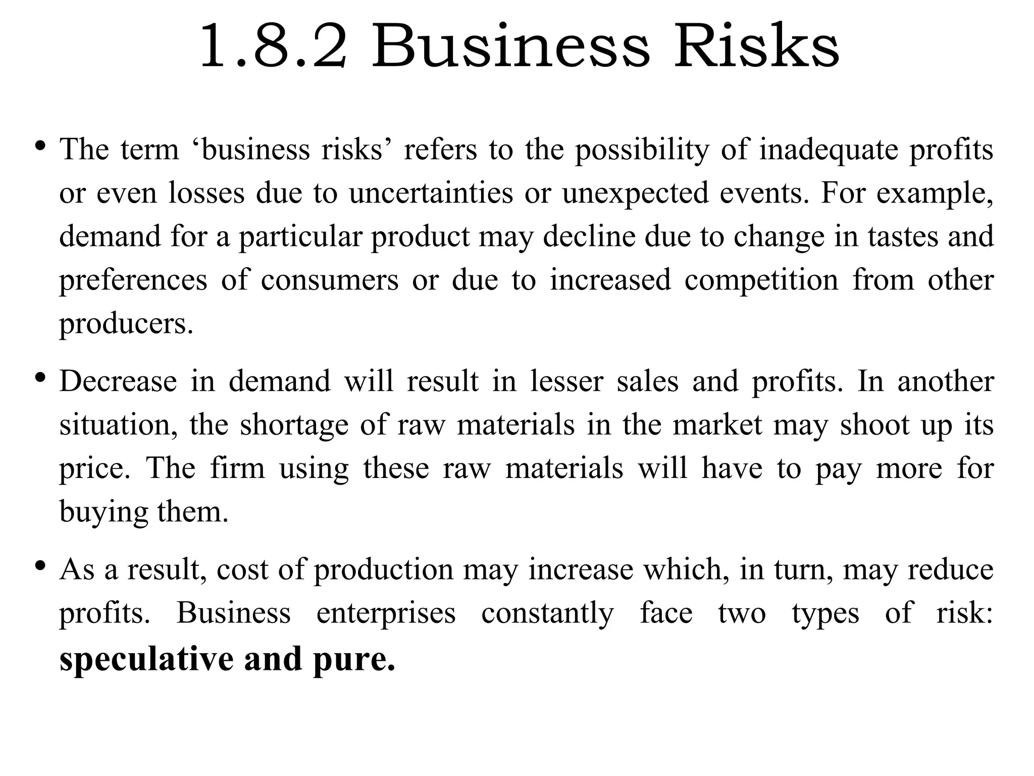 Nature and causes of business risks pgp | PPTX