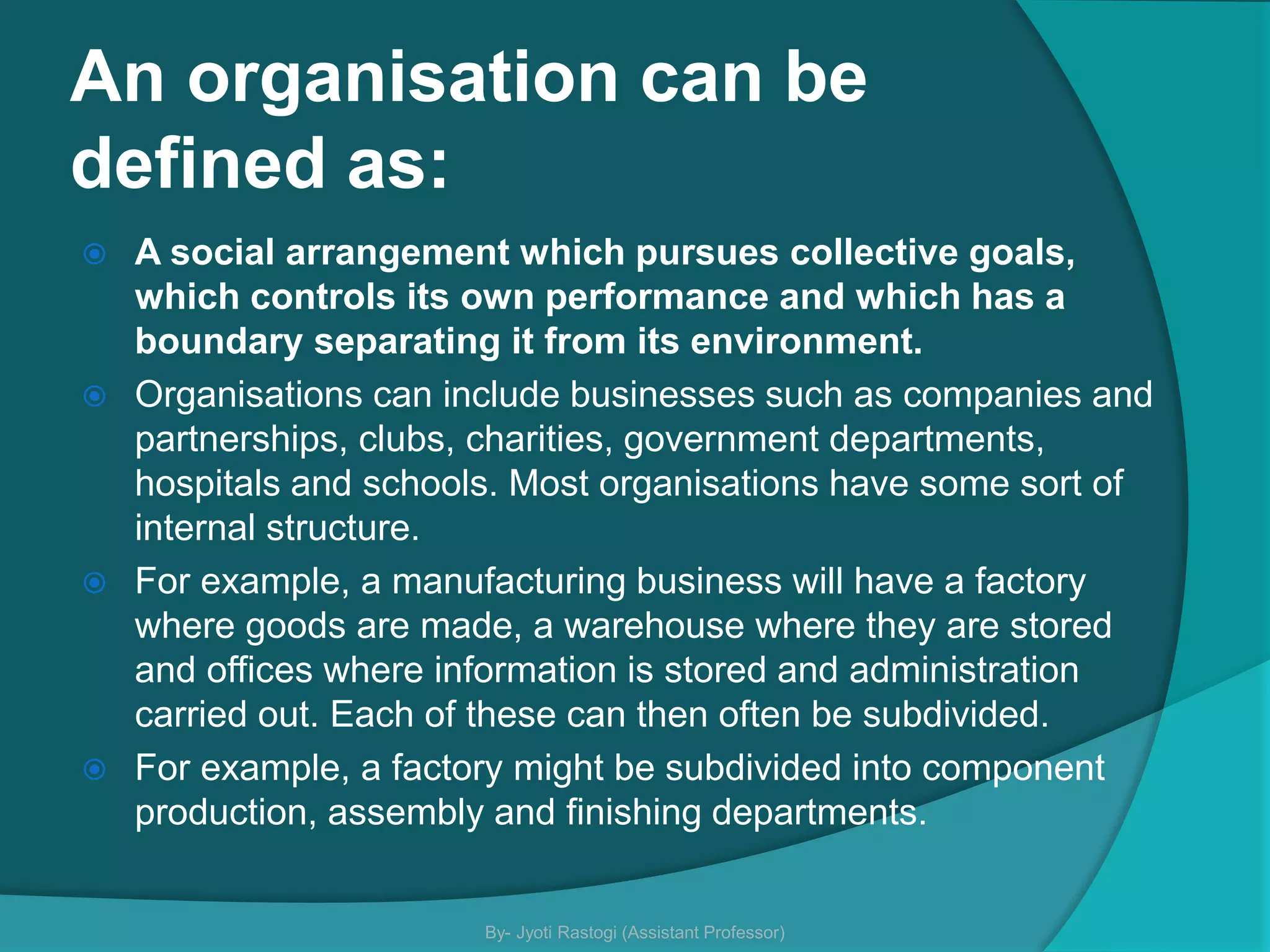 Nature and concepts of organisation | PPTX