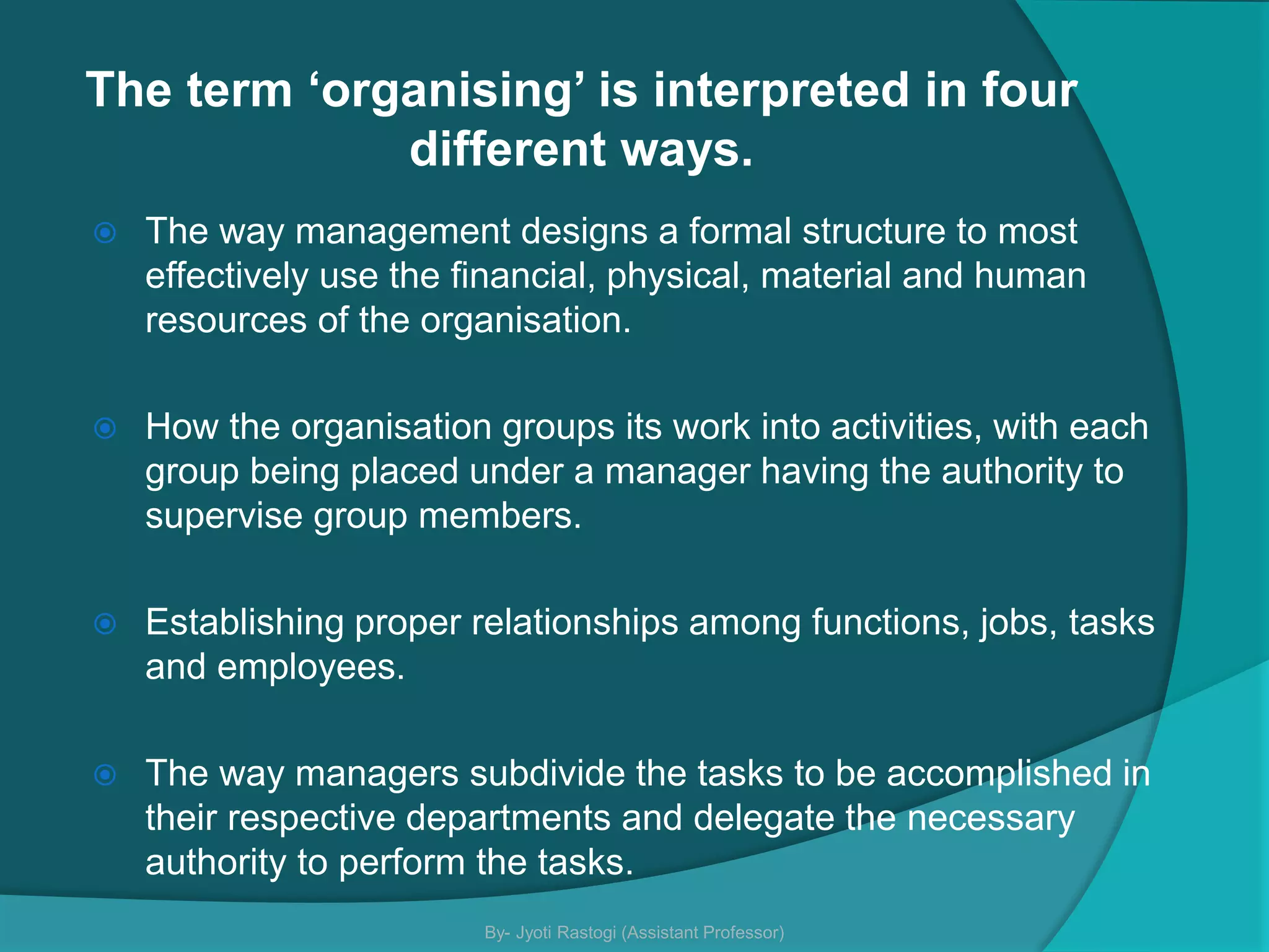 Nature and concepts of organisation | PPTX
