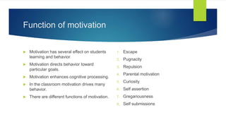 Nature and functions of motivation | PPT