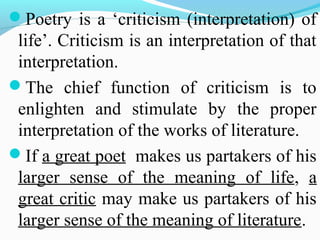 Nature and function of criticism | PPT
