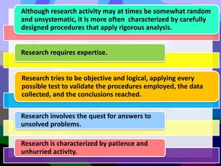 Nature and Functions of Research part 1 | PPTX