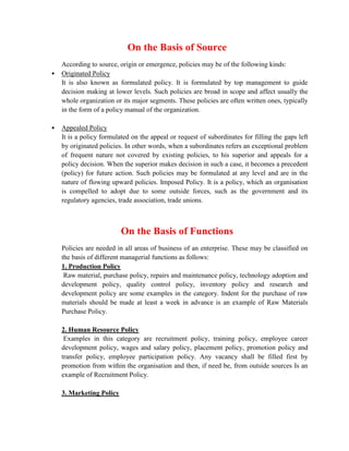 Nature and importance of business policy | PDF