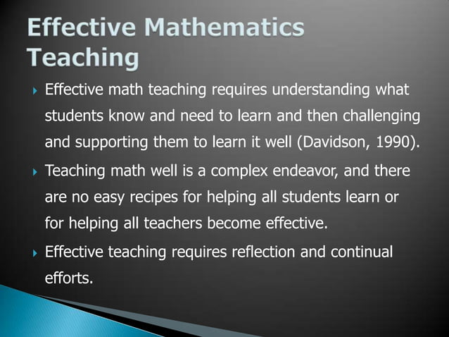 Nature and principles of teaching and learning math | PPTX | Education