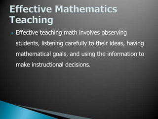 Nature and principles of teaching and learning math | PPTX