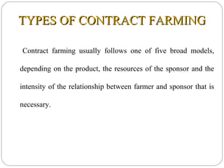 Nature and scope of contract farming in india | PPT