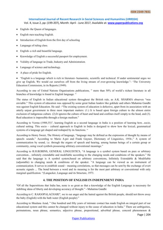 Nature and Scope of English Language in Today's World | PDF