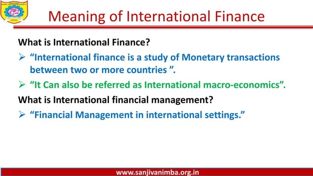 Nature and scope of international finance | PDF | Business Accounting ...