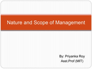 Nature and scope of management | PPTX