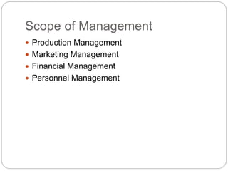 Nature and scope of management | PPTX