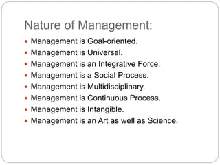 Nature and scope of management | PPTX