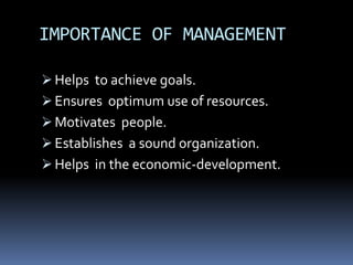 Nature and scope of management | PPTX